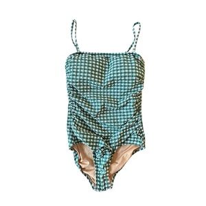 J. Crew | Swim | J Crew Ruched Bandeau Onepiece Swimsuit In Green ...
